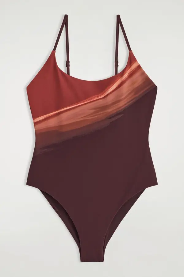 Cos Printed Scoop-neck Swimsuit