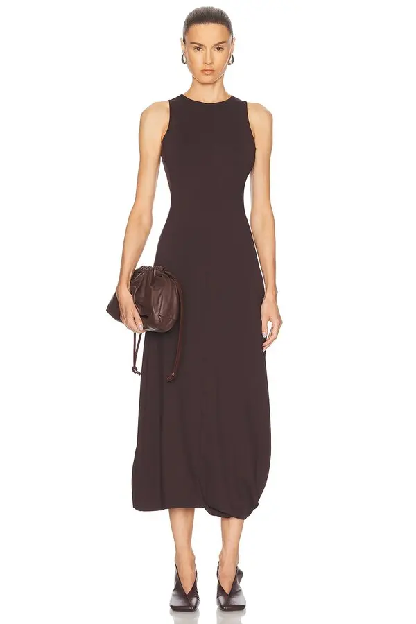 LEMAIRE Twisted Hem Midi Dress - Dark Cherry