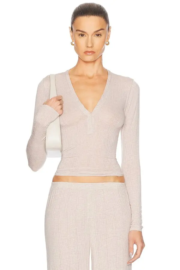 NEGATIVE UNDERWEAR Whipped Henley - Sand