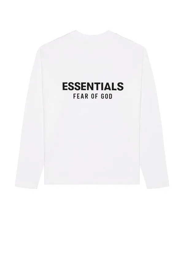 Fear Of God Classic Fit Long Sleeve Tee In White - Bright White