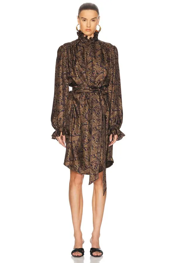 Saint Laurent Belted Mini Dress