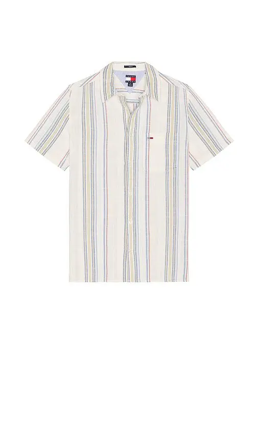 Tommy Hilfiger Slub Stripe Shirt In White