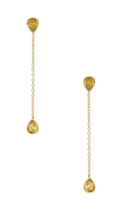 Ettika Radiant Gem Linear Chain Drop Earrings