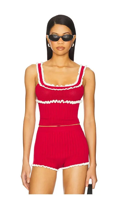 Majorelle Brielle Tank - Red & White