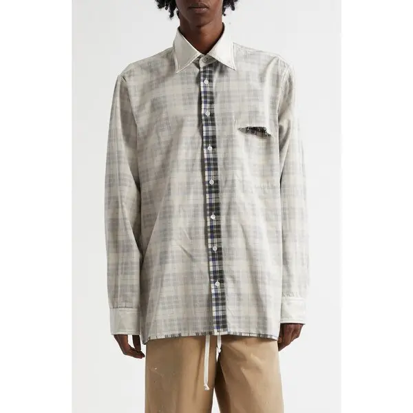MAISON MARGIELA Reversible Plaid Button-up Shirt