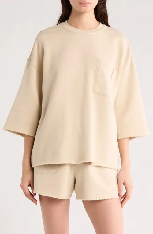 Lunya Silksweats™ Reversible Crop Pajama Top - Waltzing Sand