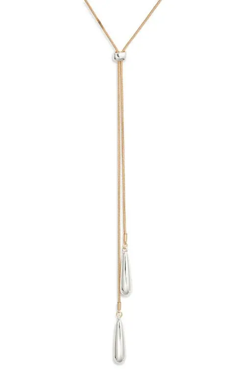 Nordstrom Double Droplet Lariat Necklace - Silver
