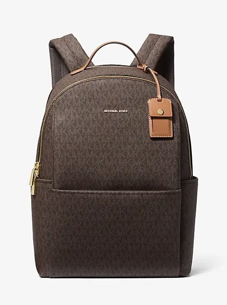Michael Kors Large Signature Logo Backpack - Brown