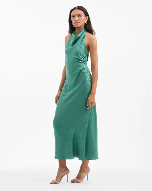 Veronica Beard Maggie Halter Maxi Dress - Clover
