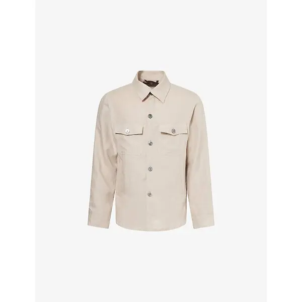 OSCAR JACOBSON Maverick Flap-pocket Linen Jacket