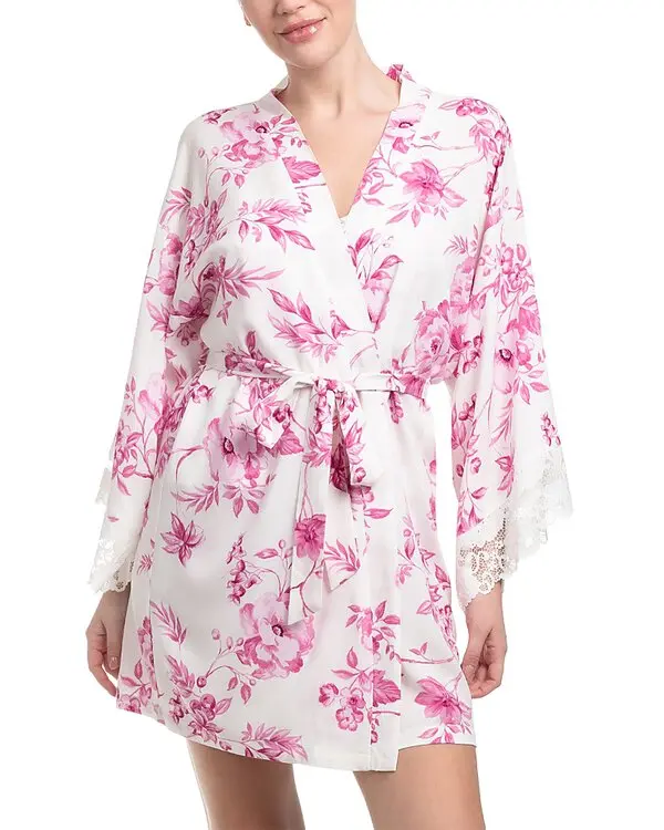 IN BLOOM BY JONQUIL Floral Lace Cuff Challis Wrap Robe