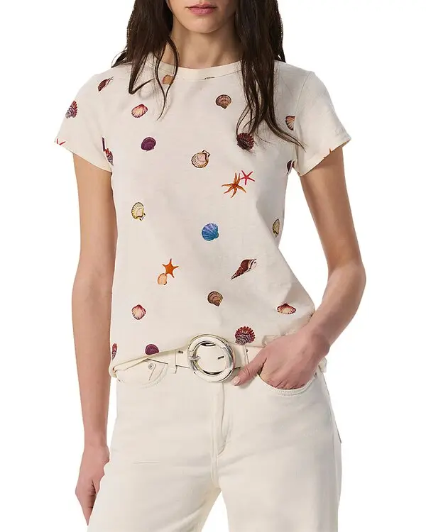 Rag & Bone All Over Seashell Tee - Ivory Multi
