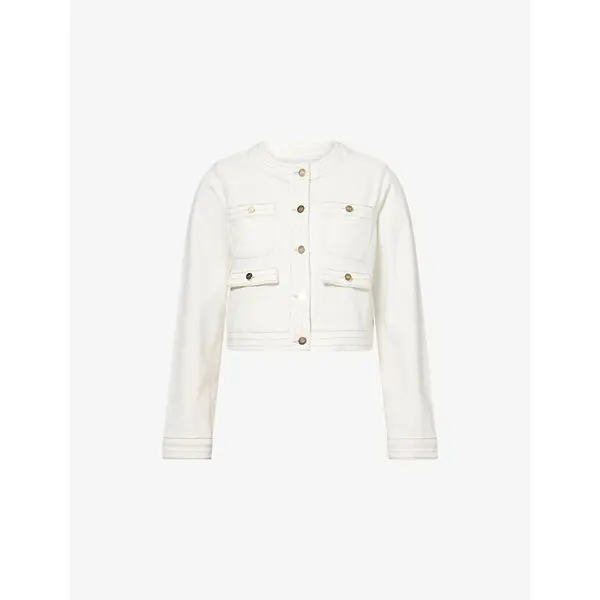 Paige Kiya Round-neck Denim Jacket