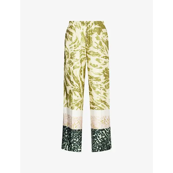 Dries Van Noten Abstract-print Wide-leg Woven Trousers