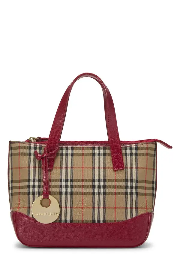 Burberry Haymarket Check Mini Handbag - Red