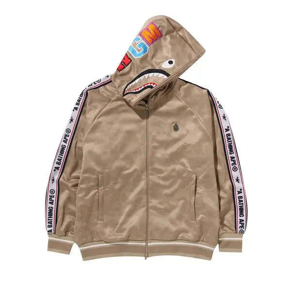BAPE Relaxed Fit Shark Full Zip Hoodie - Tan