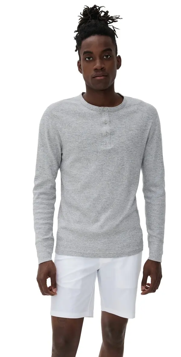 Reigning Champ 1x1 Slub Slim Henley - Hgrey