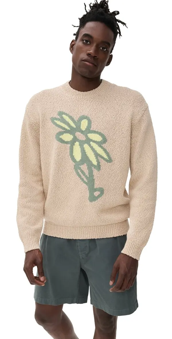 Maison Kitsuné Abstract Daisy Intarsia Sweater - Dune