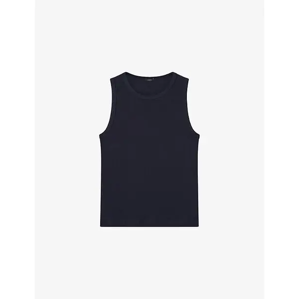 JOSEPH Jersey Rib Round-neck Stretch-cotton Tank Top - Navy
