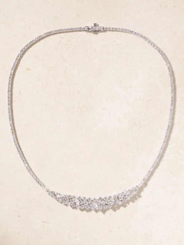 Yeprem 18-karat White Gold Diamond Necklace - Silver