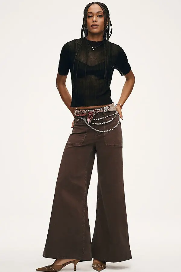 Anthropologie Layered Rhinestone Chain Belt