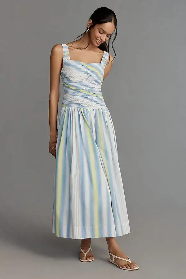 frost blue dress Sky Blue Corset Cutout Long Formal Dress with Slit, Sky Blue / Custom Size main image 1