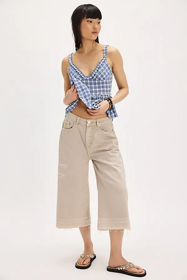 ONETEASPOON Long Length Denim Shorts