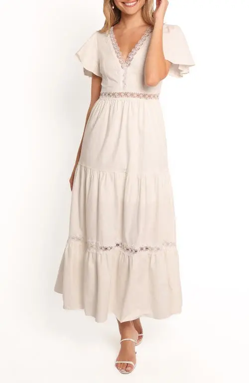 PETAL & PUP Minny Flutter Sleeve Cotton Maxi Dress
