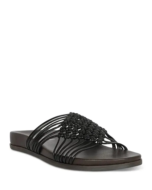 Jeffrey Campbell Plait Strappy Slide Sandals - Black