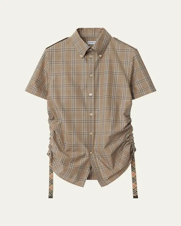 Burberry Check Short-sleeve Shirt - Nut Ip Check