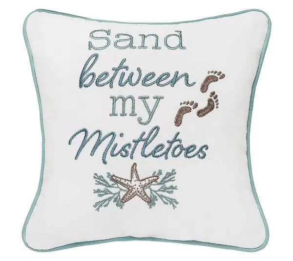 VALERIE PARR HILL Sand Between My Mistletoes Pillow Valerie