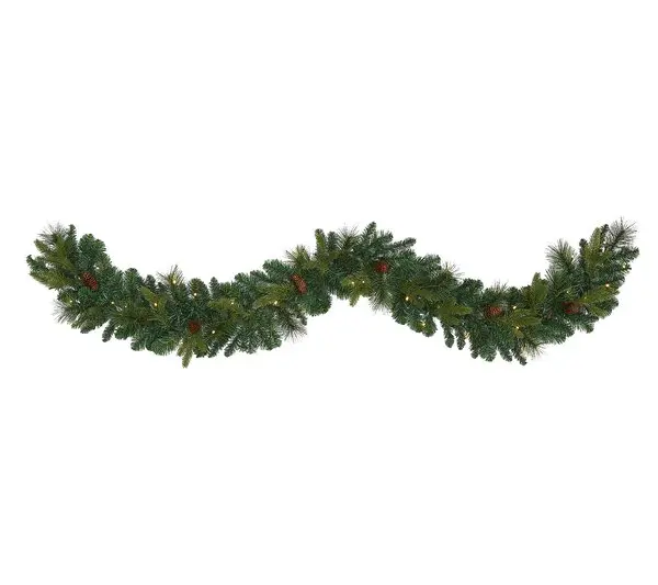 NEARLY NATURAL 6' Mixed Pine And Pinecone Garla Nd