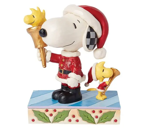JIM SHORE Peanuts Snoopy And Woodstock Santa S Figurine