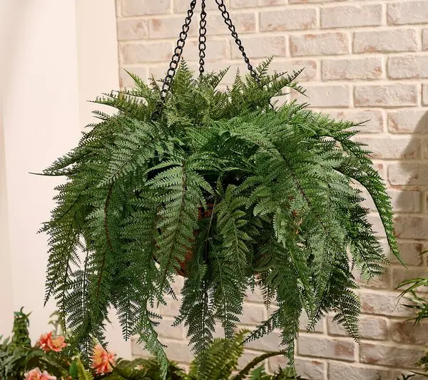 GARDEN REFLECTIONS As Is 22 Faux Fernhanging Basket