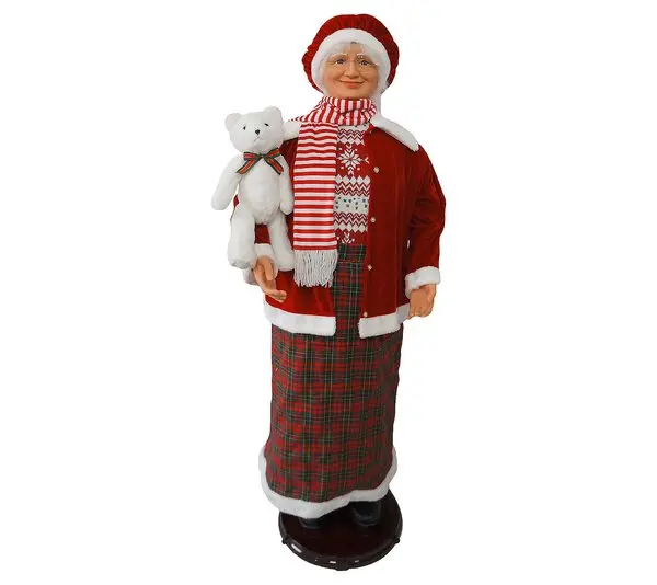 CHRISTMAS TIME 58 Dancing Mrs. Claus With Teddy Bear
