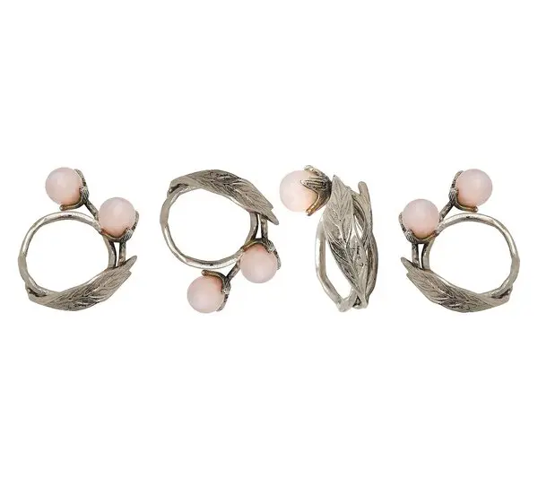 GODINGER Hyaline Pink Napkin Ring Set