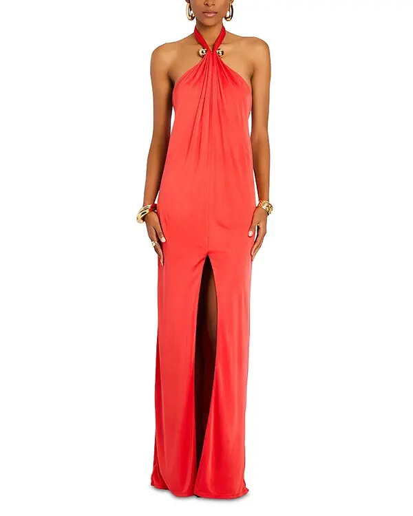 Retrofete Becs Halter Maxi Dress - Geranium