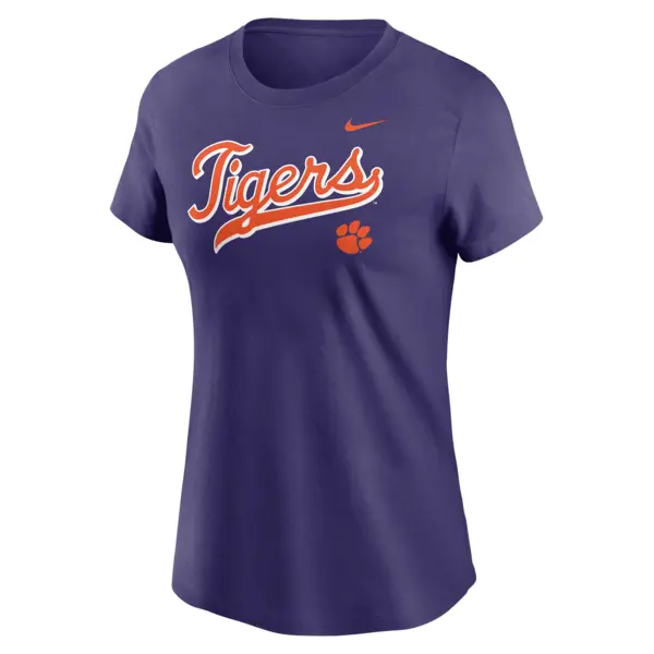 Nike Clemson Athletic Prep Arch Local Script College T-shirt - Purple
