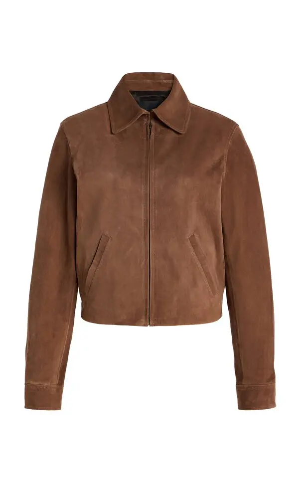 NILI LOTAN Beauvais Suede Jacket - Brown