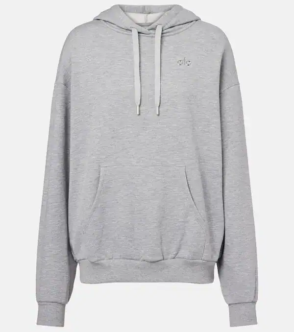 トップス ALO Hoodies sweatshirt Gray size L Alo Yoga Accolade Cotton-Blend French Terry Hoodie - Grey