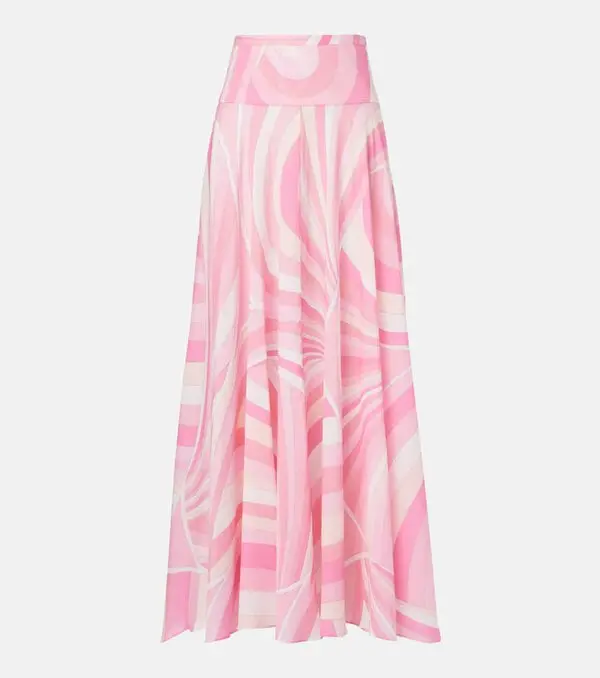 Emilio Pucci Iride High-rise Cotton Maxi Skirt - Multicoloured