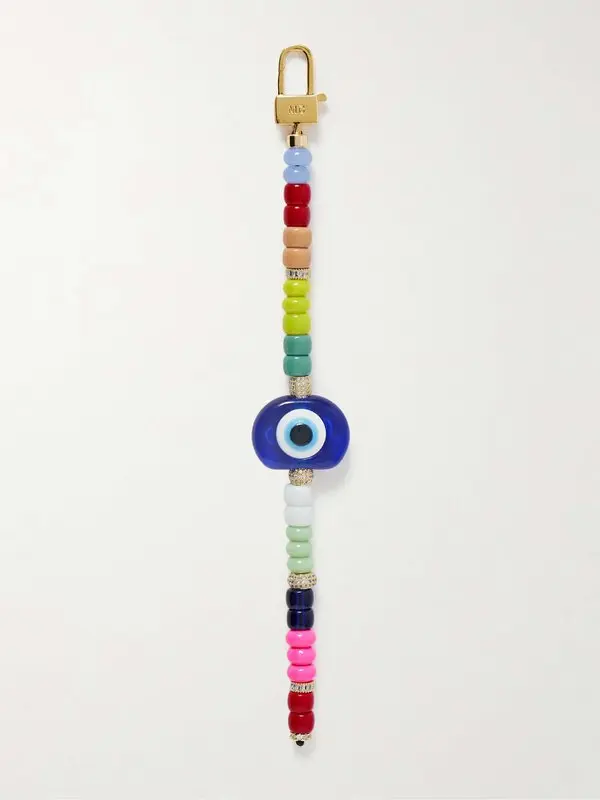 MARTHA CALVO Protection Gold-plated, Enamel And Crystal Bag Charm
