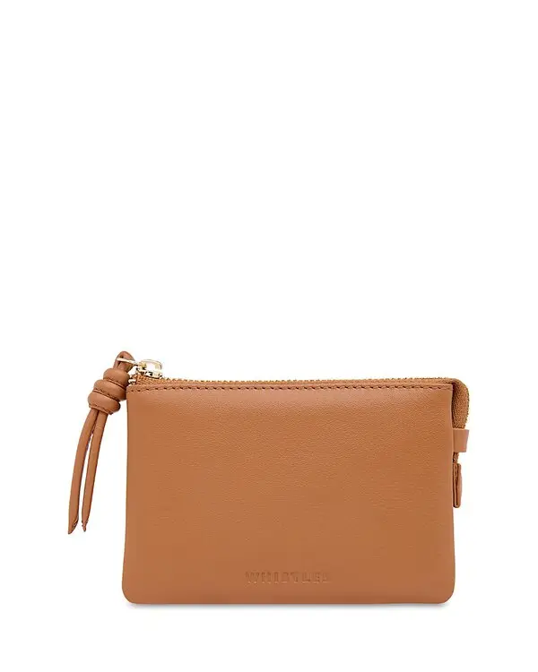 Whistles Knotted Zip Pull Purse - Tan