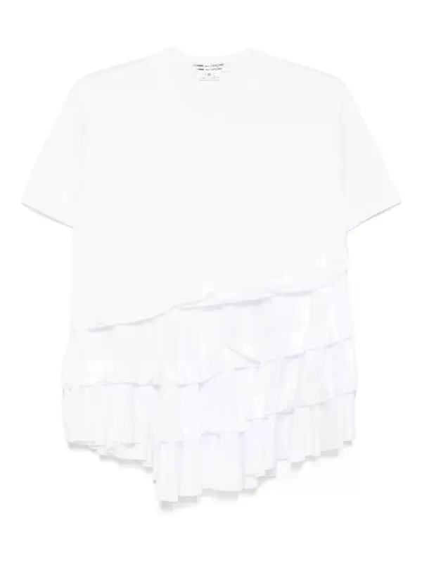 Comme Des Garçons Asymmetric Ruffled T-shirt - White