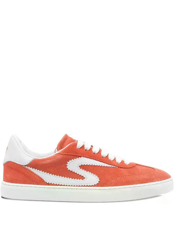 STUART WEITZMAN Leather Lace-up Sneakers - Orange