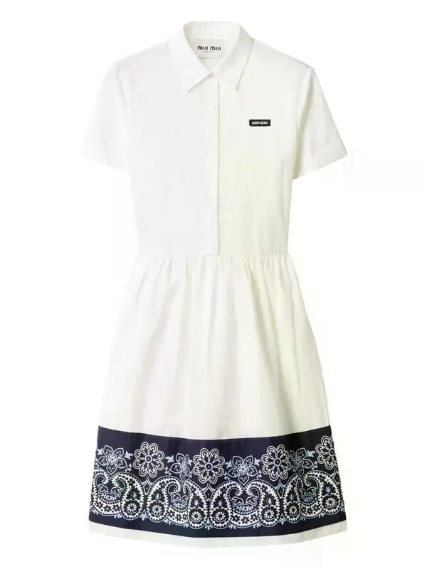 Miu Miu Bandana-print Poplin Midi Dress
