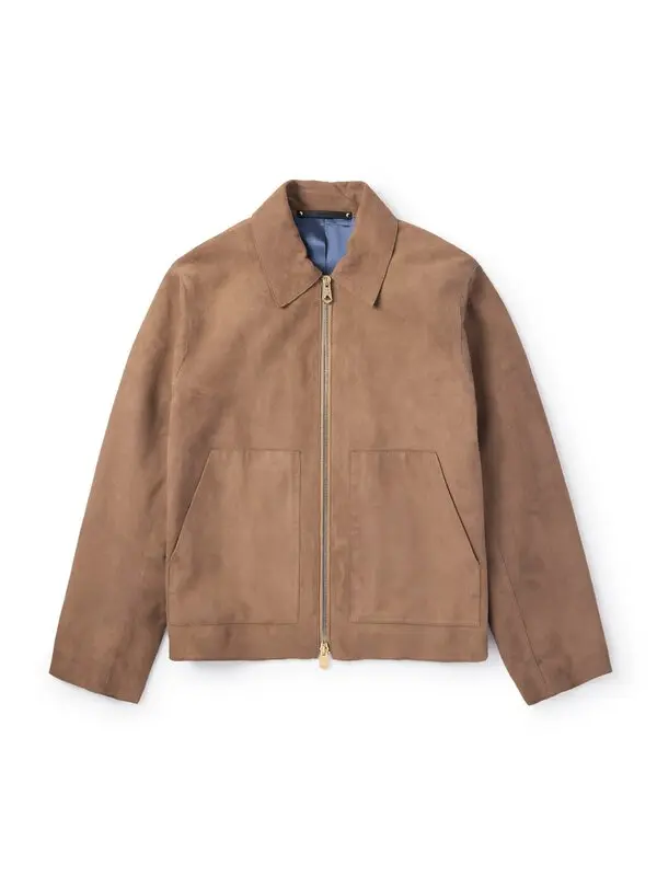 Paul Smith Suede Bomber Jacket - Neutrals