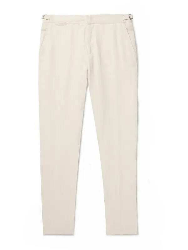 Orlebar Brown Griffon Tapered Linen Trousers - Neutrals