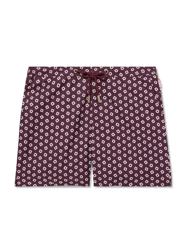 Orlebar Brown Bulldog Straight-leg Mid-length Printed Swim Shorts - Purple