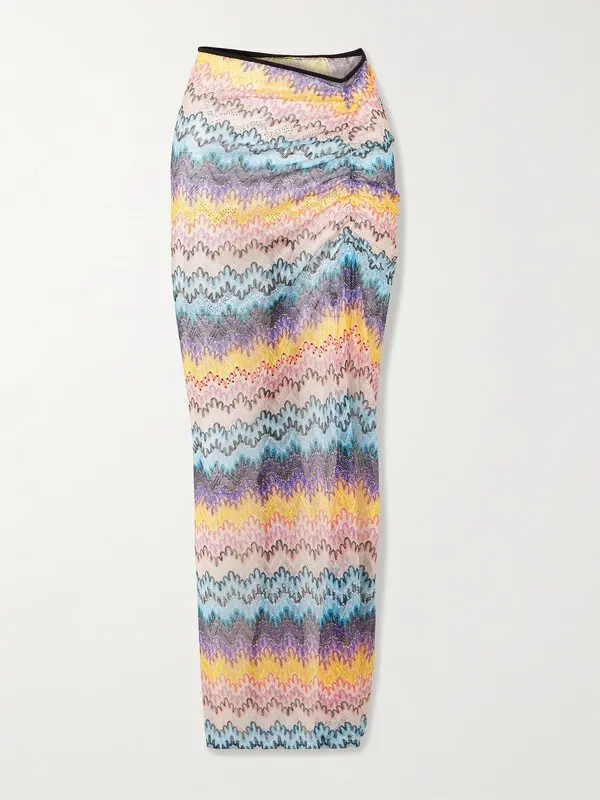 Missoni Embellished Printed Metallic Maxi Skirt